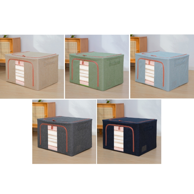 100L 60x42x40cm Fabric Steel Frame Quilt Clothing Storage Box Cotton ...