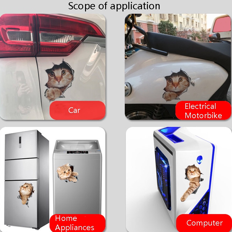 Style 3 Large 3D Stereo Cat Car Sticker Car Body Scratches And ...