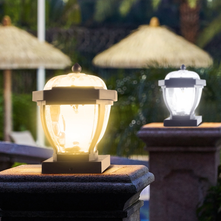 2 LED Solar Waterproof Outdoor Garden Light, Style: White Light-Column Cap