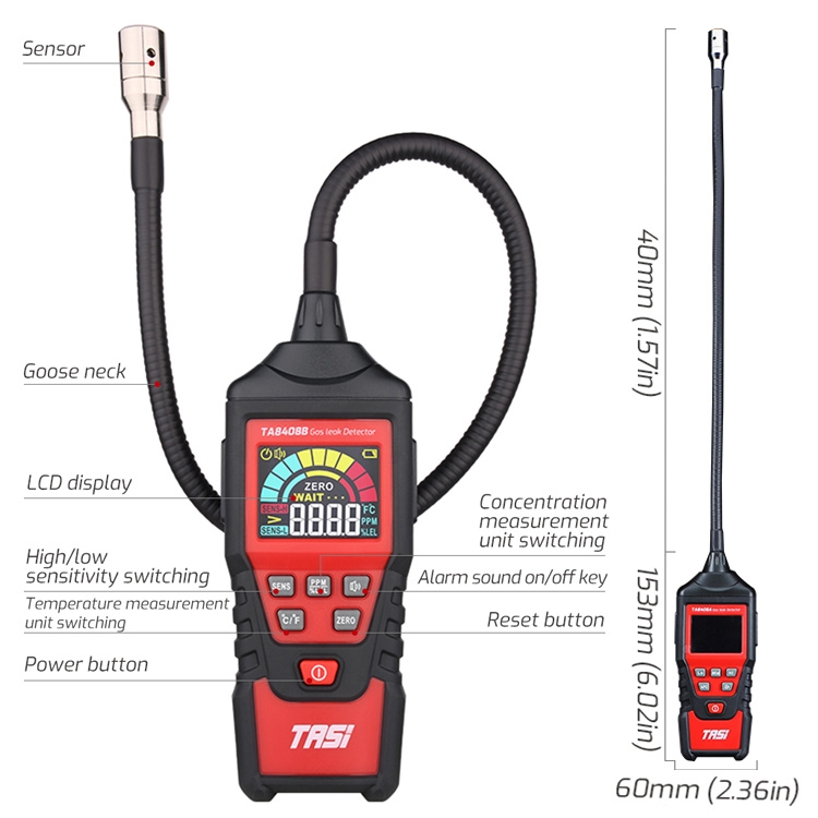 TASI Combustible Gas Detector Natural Gas Flammable Alarm Leak Detector ...