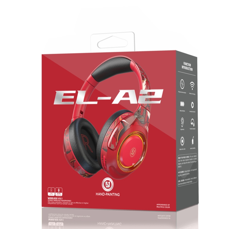 EL-A2 Gaming Ambient Light Folding Wireless Bluetooth Headset(Black)