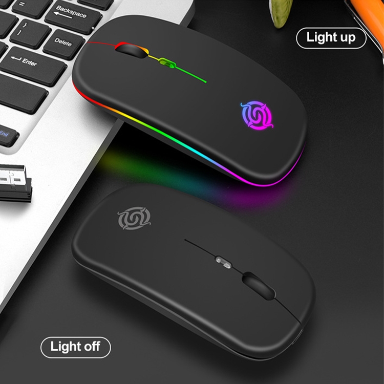 K-Snake BM110 RGB Lighting Effect Wireless Bluetooth Mouse(Black)