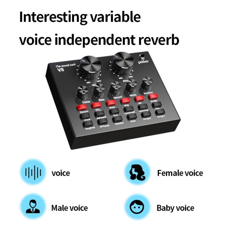 V8 Live Sound Card Set Set Anchor Recording Microphone สไตล์: พร้อมชุด ...