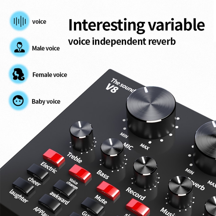 V8 Live Sound Card Set Set Anchor Recording Microphone สไตล์: พร้อมชุด ...