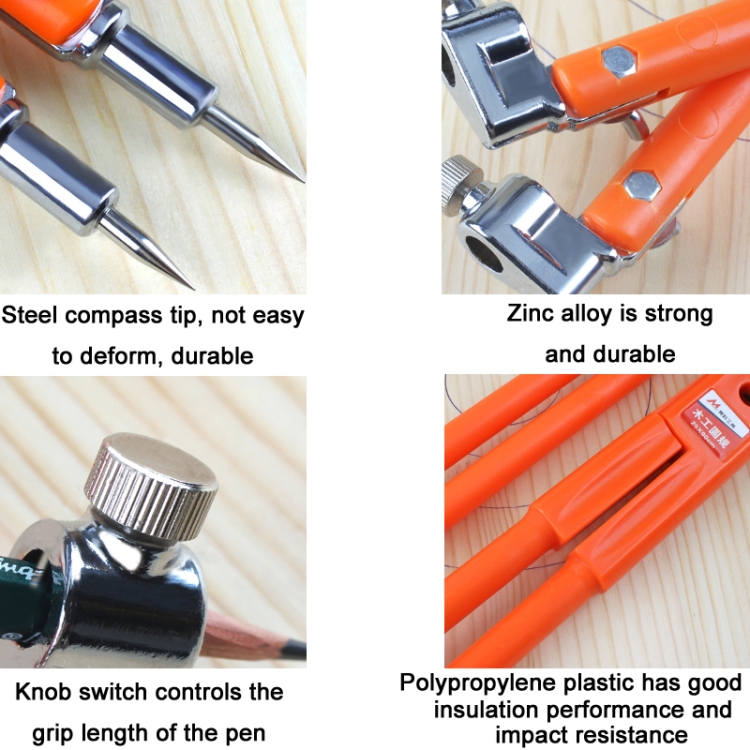 MYTEC Woodworking Decoration Drawing Metal Compass, Size: Large