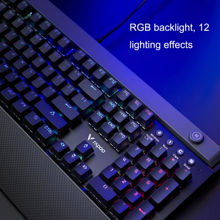 RAPOO V820 109 Keys RGB Backlit Office และแป้นพิมพ์กลไกบ้าน (Shaft Tea)