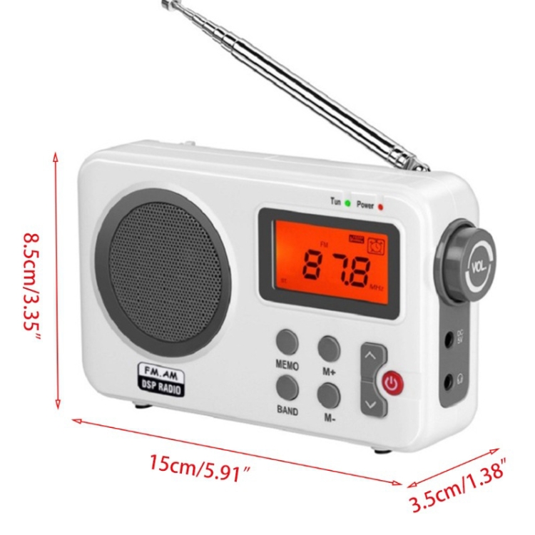 SY-8801 Portable Retro Radio HD LCD Screen Weight Bass Short Wave Radio ...