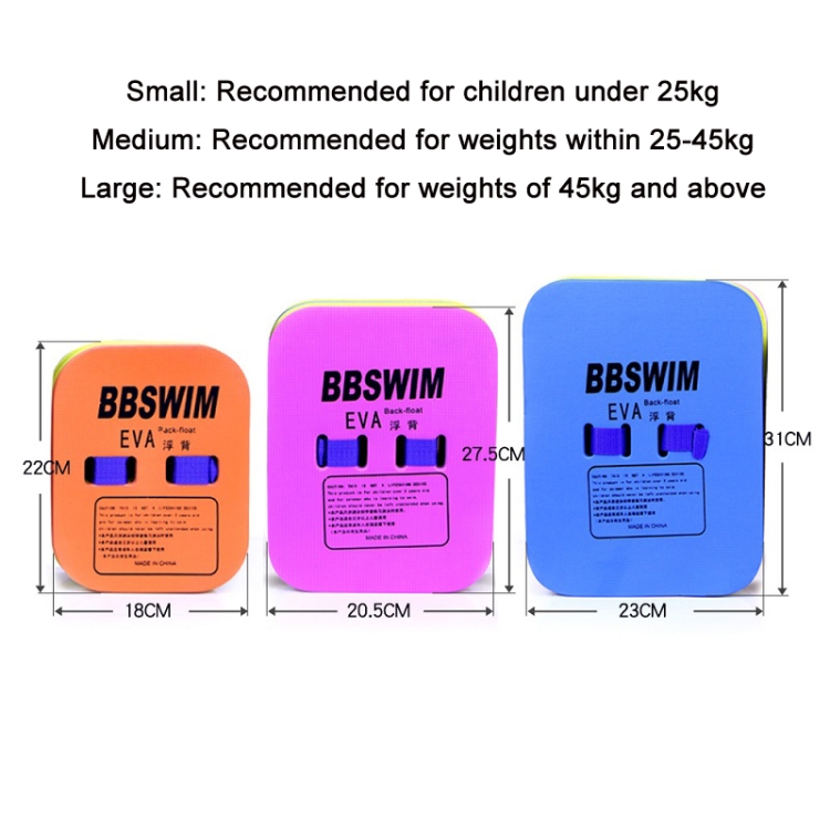 BBSWIM Schwimmback Flotation Board Schwimmbelaste AIDS, Farbe: klein blau