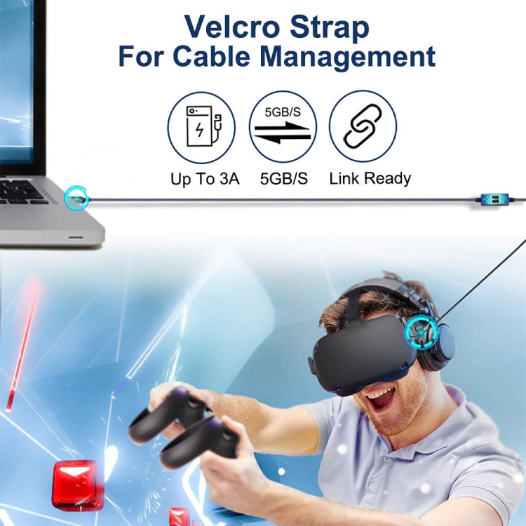 USB3.2 Gen1 VR Link Streamline สำหรับ Oculus Quest 2 รุ่น: C-C ...
