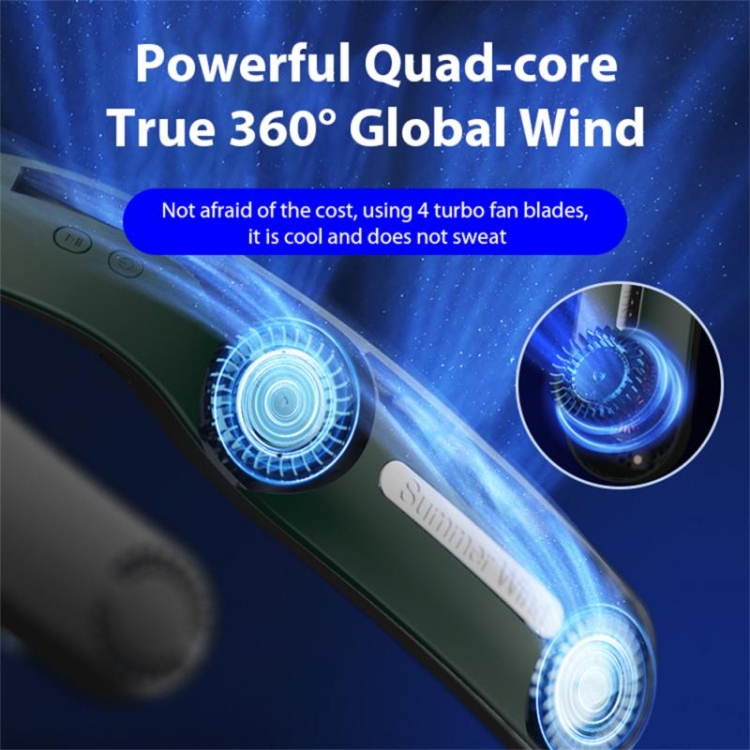 Lazy Hanging Neck Fan Bladeless Silent Sports Fan,Model: A306 Four ...