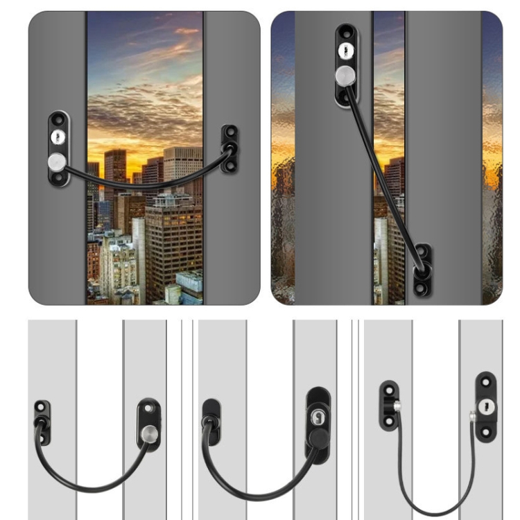 เด็ก High-rise Anti-Fall Safety Lock Window Push Limiter, สี: สีขาว ...