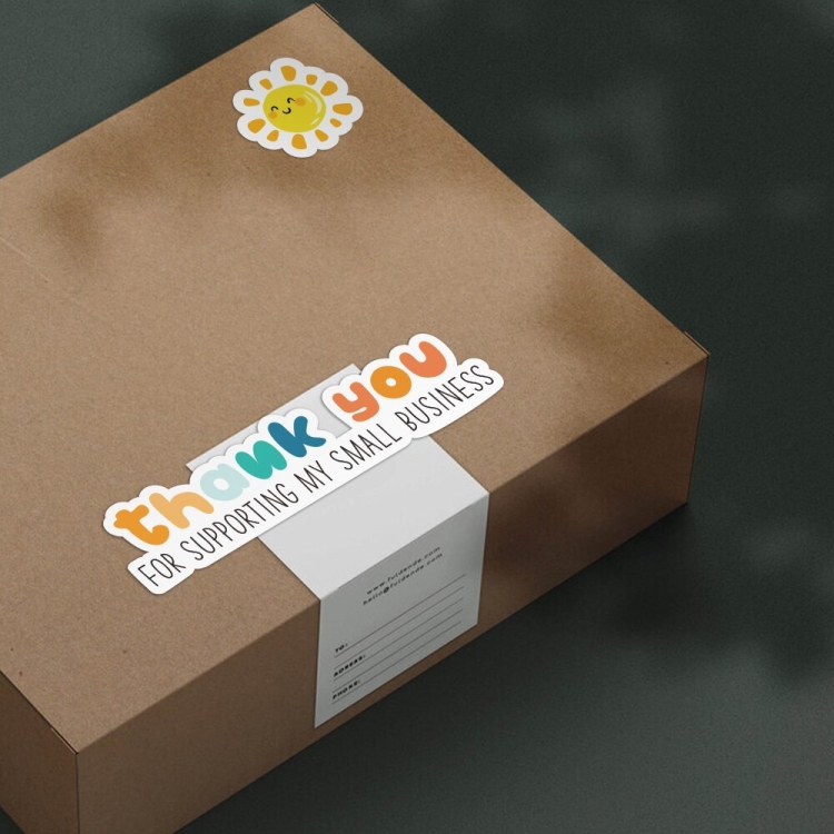 20 Sheets Rainbow Thank You Sticker Gift Box Seal Sticker