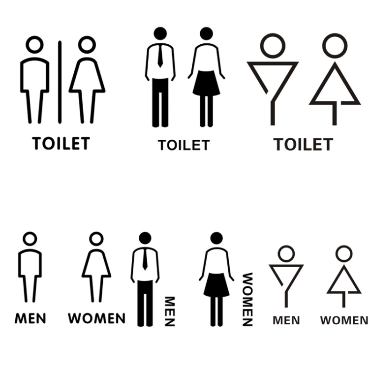 19 x 14cm Personalized Restroom Sign WC Sign Toilet Sign,Style ...