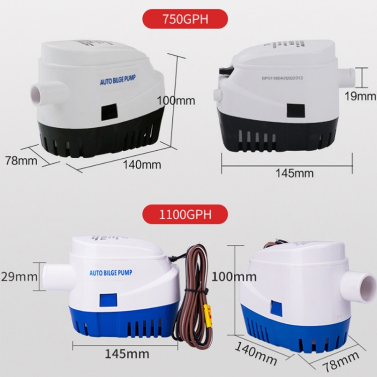 1100GPH-12V Blauwe Automatische Lenspomp Dompelpomp Elektrische ...