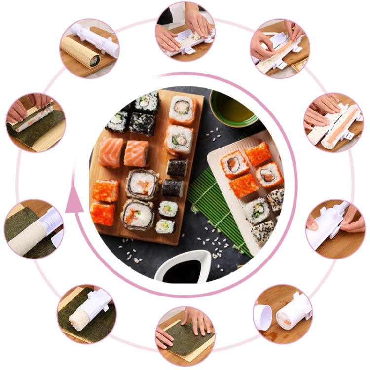 3 PCS Home Circular Barrel Sushi รุ่น DIY เครื่องมือซูชิ (Wheat Blue)