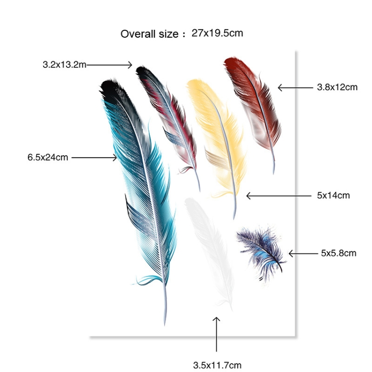 5 ชุดรถ 3D Feather Body Sticker Scratch Blocking Sticker (สไตล์ 1)