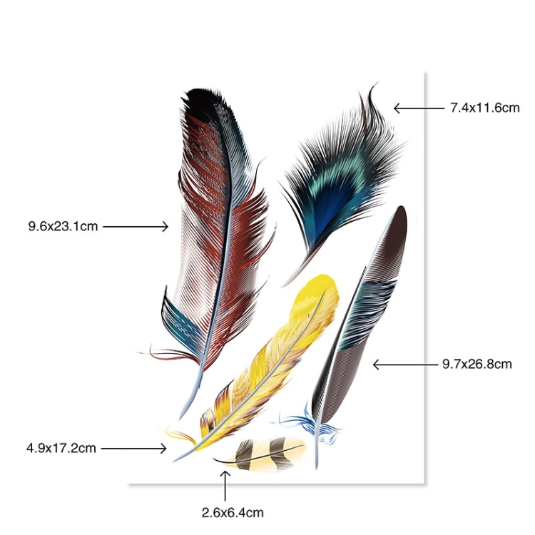 5 ชุดรถ 3D Feather Body สติกเกอร์สติกเกอร์ป้องกันรอยขีดข่วน (สไตล์ 4)