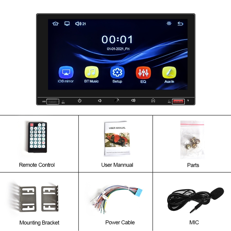 A2916 7 inch Dual-spindle Universal MP5 Car Carplay MP4 Player, Style ...