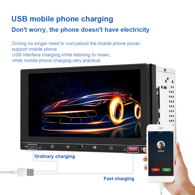 A2916 7 inch Dual-spindle Universal MP5 Car Carplay MP4 Player, Style ...