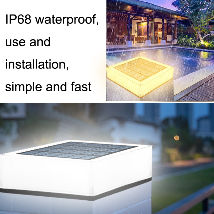 TS-S5306 Outdoor Solar Column Head Lamp IP68 Waterproof Lawn Yard Light ...