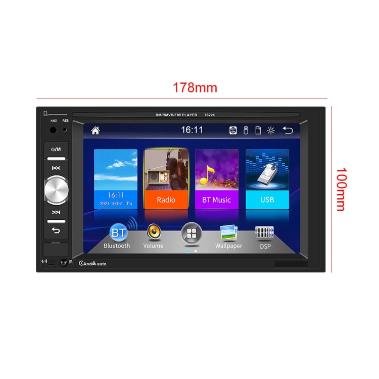 7622C 6.2 inch Dual Spindle HD Car Universal MP5 Carplay Player, Style ...
