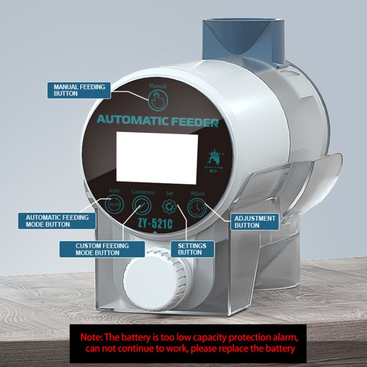 ZHIYANG Fish Tank Feed Pellet Timing Feeder EU Plug, Style: ZY-521C