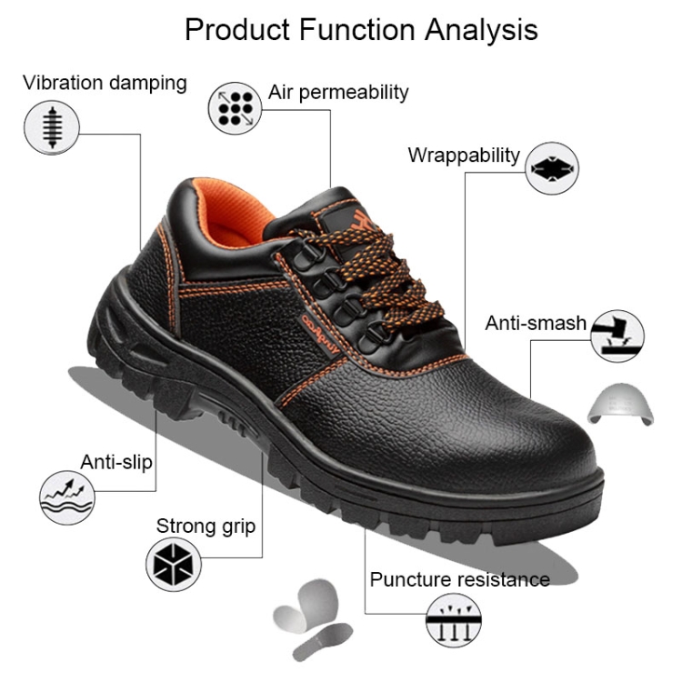 215 Microfiber Leather Anti-puncture Wear-resistant Work Shoes Smash ...