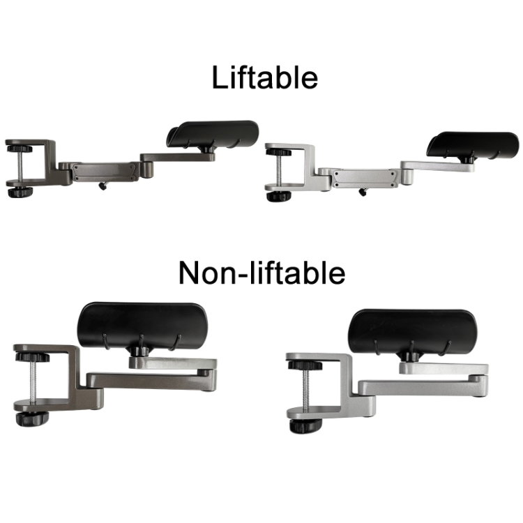 Aluminum Alloy Computer Desk Wrist Brace Arm Bracket, Color: Liftable Gray