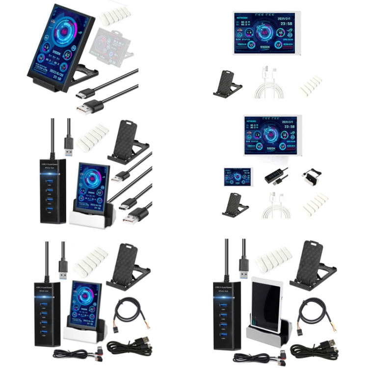 3.5 Inch IPS View All Computer Monitor USB Chassis Vice Screen Set 3 ...