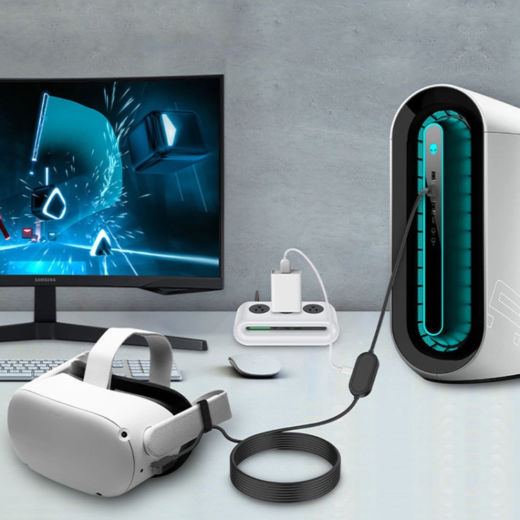 สำหรับ Oculus Quest Pro USB3.2 Gen1 AC VR Link Data Line Cable 5 ม. สีดำ