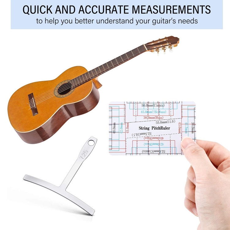 T -Type Guitar Ruler+String High Ruler Guitar Repair Measuring Ruler Tools