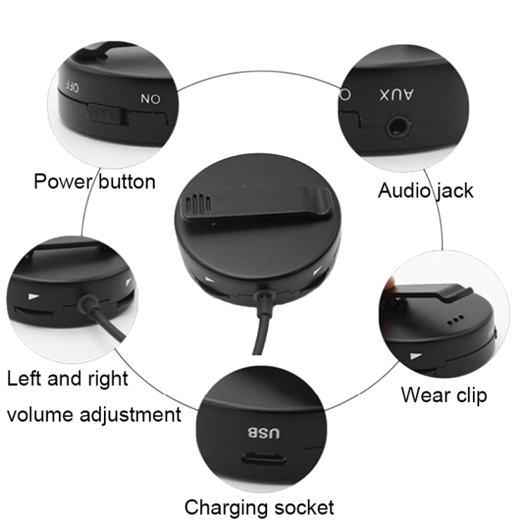 HS-801 Bone Conduction Wired Headset Elderly Rechargeable Hearing Aid ...