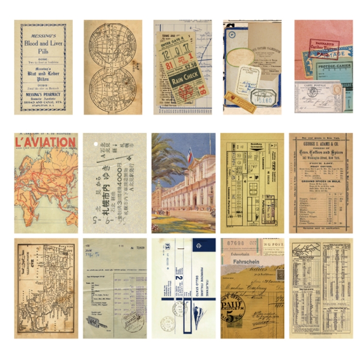 2 Sets TangShi Retro Memoir Series Handbook Material Collage(Time Travel)