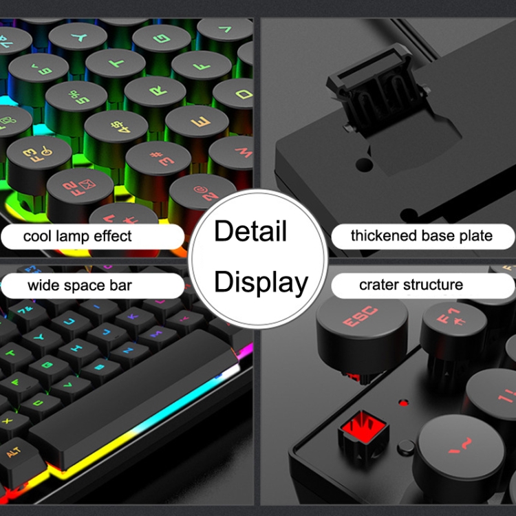 K-Snake K4 104 Keys Glowing Game Wired Mechanical Feel Keyboard, Cable ...