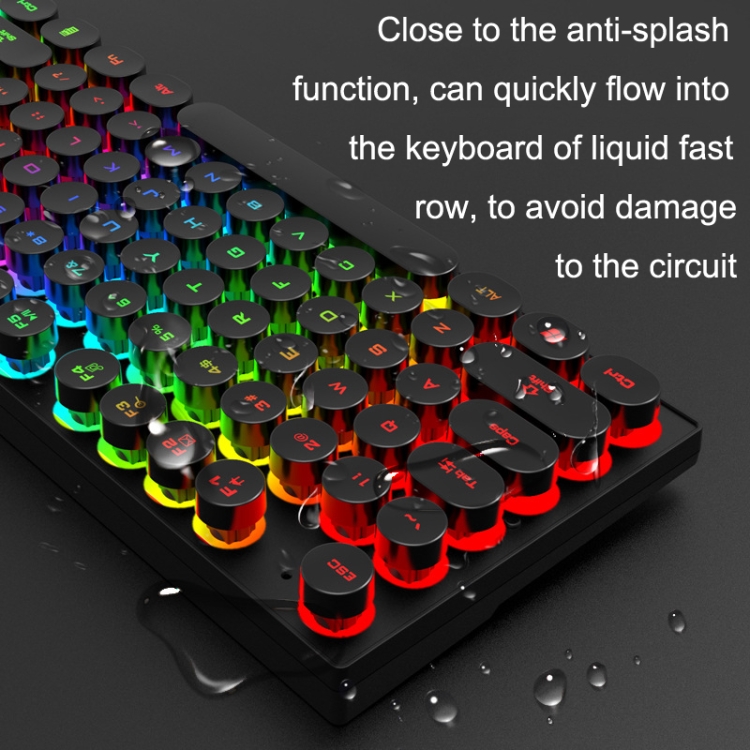 K-Snake K4 104 Keys Glowing Game Wired Mechanical Feel Keyboard, Cable ...