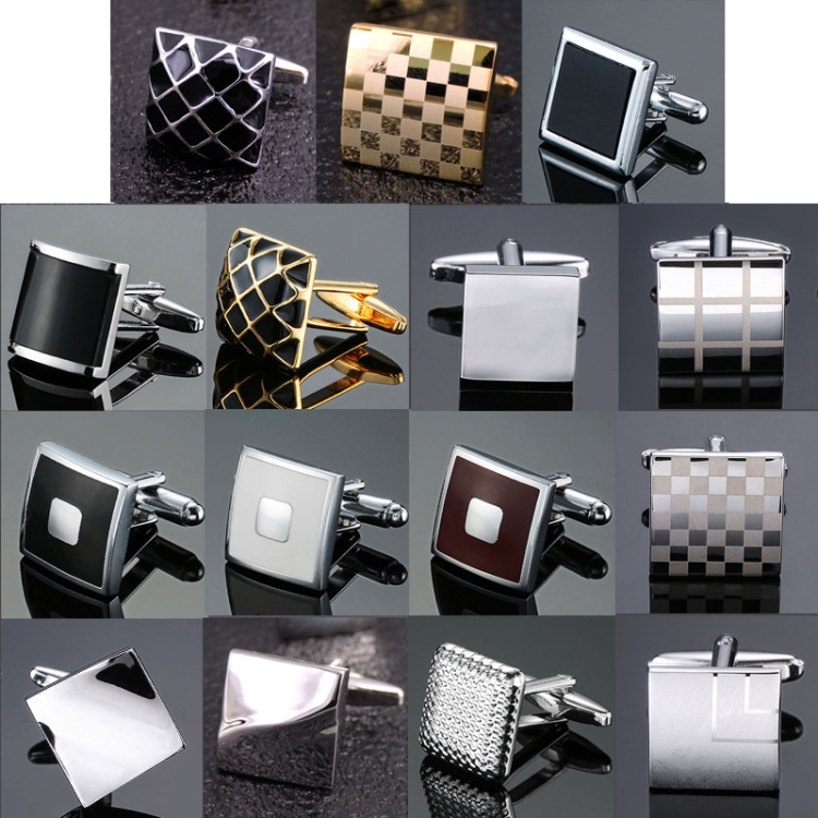 Gemelos de camisa de hombre de latón y metal láser, color: rejilla ...