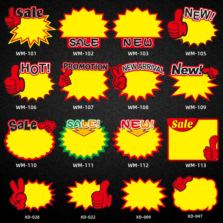 WM-108 10bags 18x14cm Explosie Sticker Product Prijskaartje Supermarkt ...