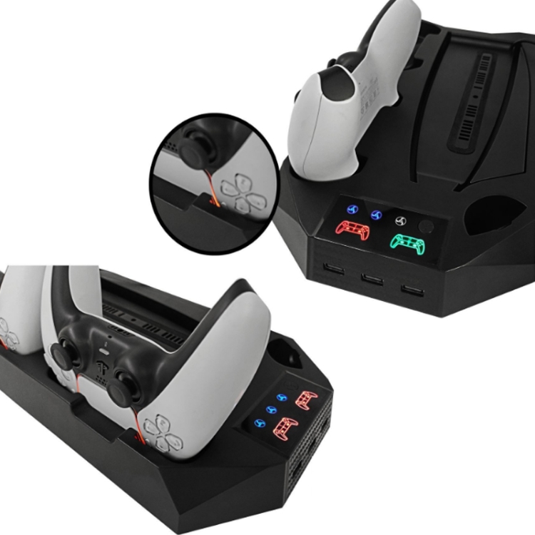สำหรับ PS5 DE / UHD 2 In 1 Handheld Console Cooling Stand ฐานพัดลม (สีดำ)