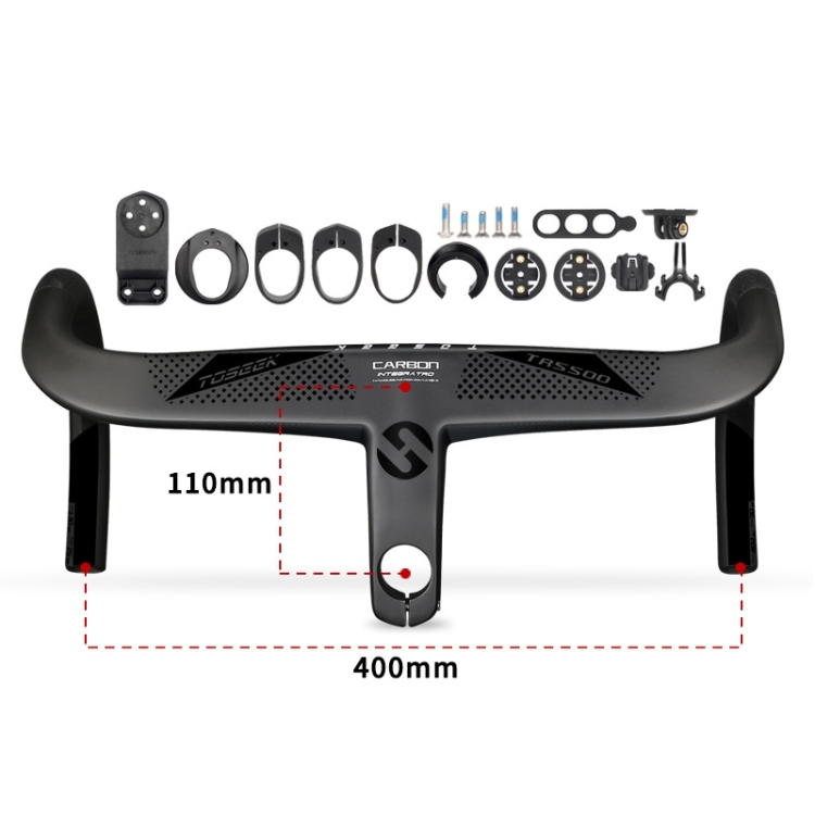 TOSEEK TR5500 Integrated Bending Handlebar Carbon Fiber Bike Grips ...