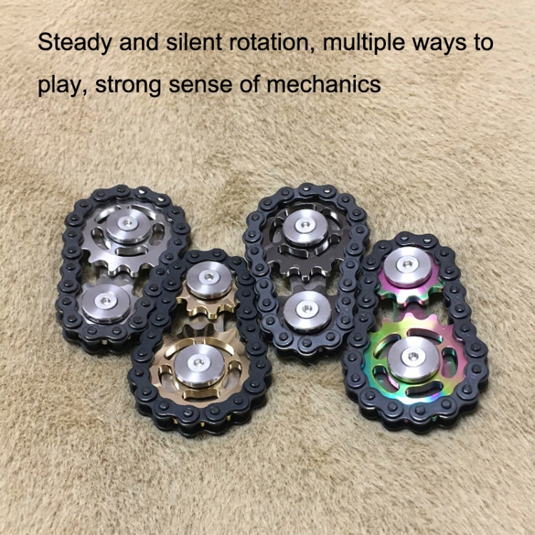 Black Chain Gyro Fingertip Gyro EDC Metal Toy Gear Sprocket Flywheel ...