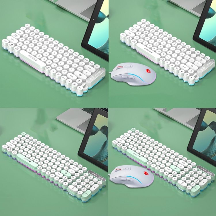 LANGTU OG102 Matcha Green Keyboard Mouse Set Mini Punk Bluetooth ...