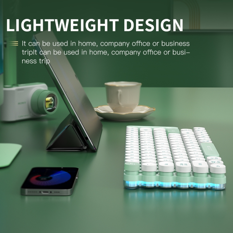 LANGTU OG102 Matcha Green Keyboard Mouse Set Mini Punk Bluetooth ...