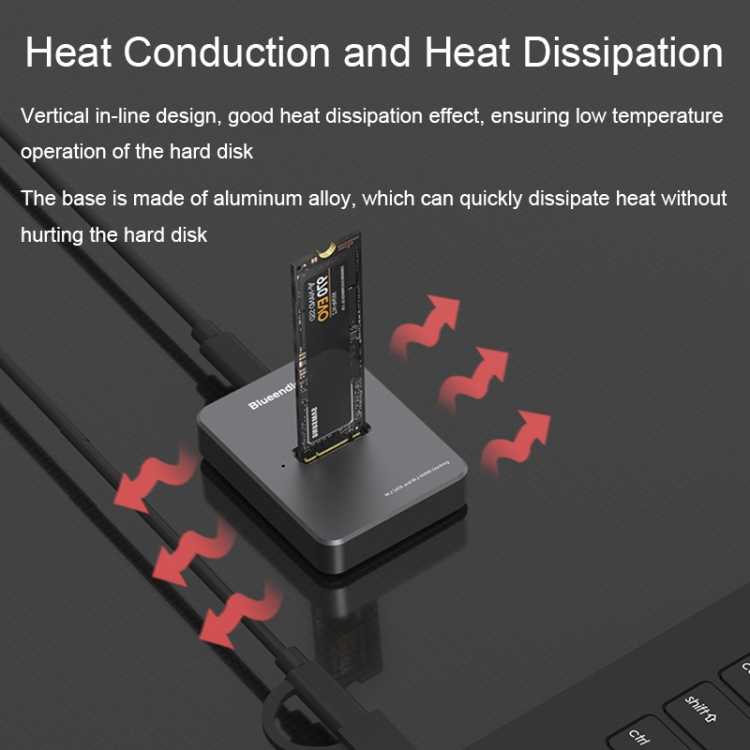 Blueendless SD03 M.2 SATA/NVME Dual Protocol Solid-State Hard Disk Base(Gray)