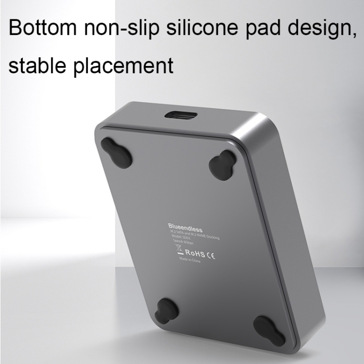 Blueendless SD03 M.2 SATA/NVME Dual Protocol Solid-State Hard Disk Base(Gray)