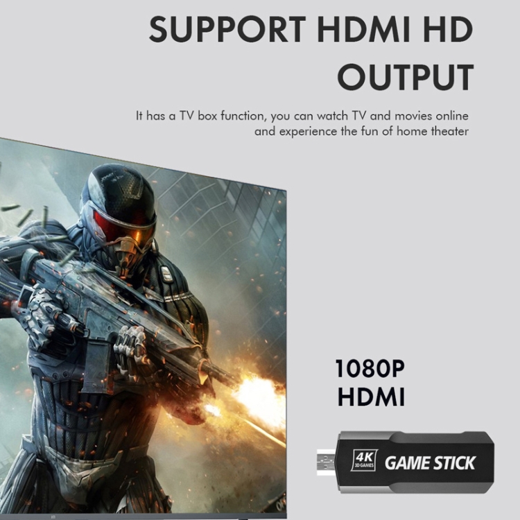 GD10 2.4G Wireless 4K HD TV Game Console PSP Game Box 32G Built-in ...