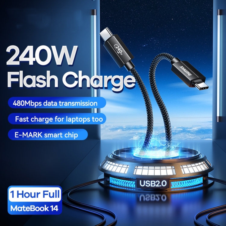 Remax Rc C035 듀얼 Usb C Type C Usb20 240w 고속 충전 데이터 케이블 길이 1m