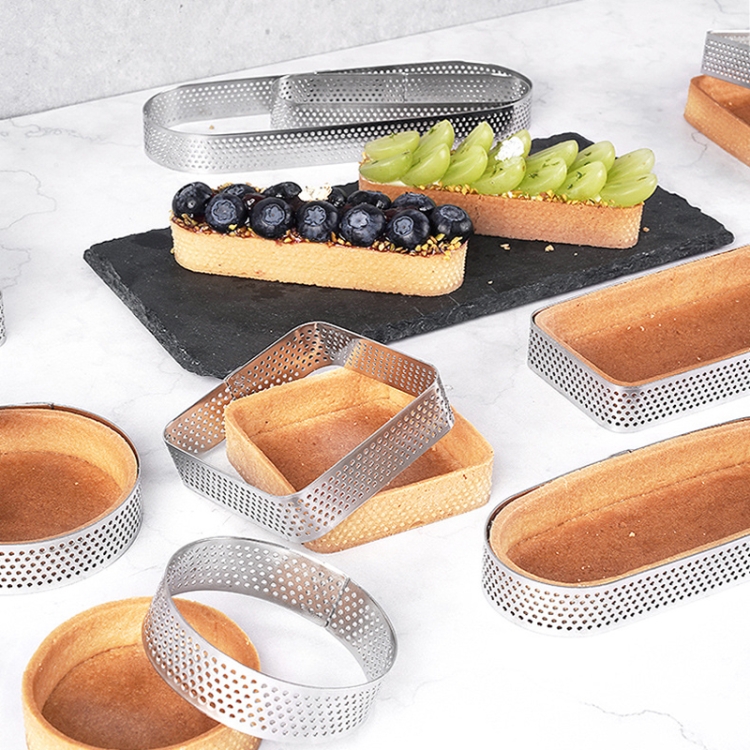 BN1006 Stainless Steel Mousse Circle Thickened Perforated Cake Mold DIY ...