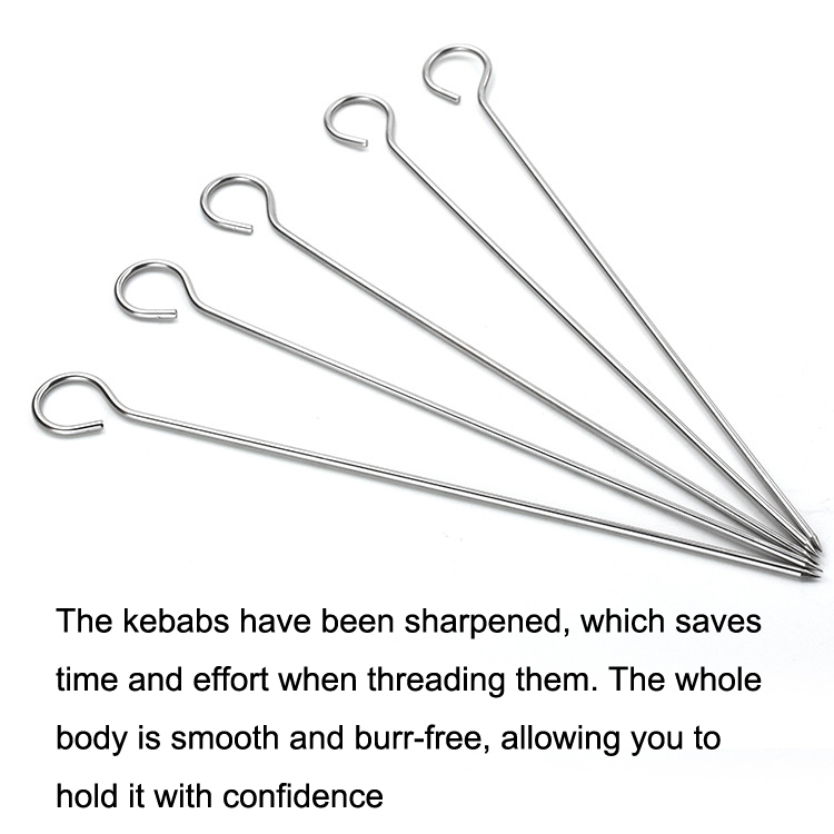 Stainless Steel Kebab Barbecue Hanging Rack Thick Skewers String ...