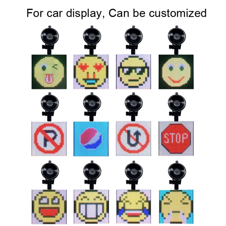P4-32x32 RGB Full Color Emoji Picture LED Car Display Wireless ...