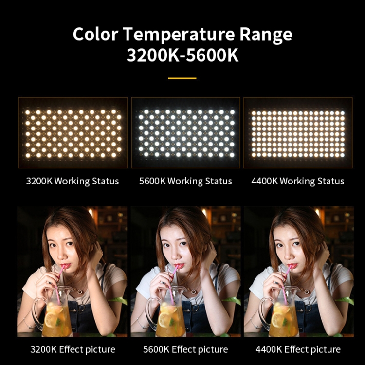 E600 Màu RGB 40W 3200K-5600K Đèn LED phẳng Bảng phát sóng trực tiếp Đèn ...